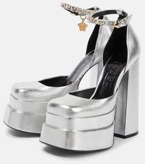 Versace Medusa Aevitas Leather Platform Pumps