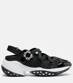 ROGER VIVIER Viv' Run Embellished Sneakers - Black