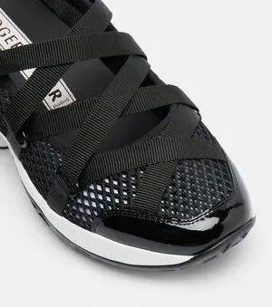 ROGER VIVIER Viv' Run Embellished Sneakers - Black