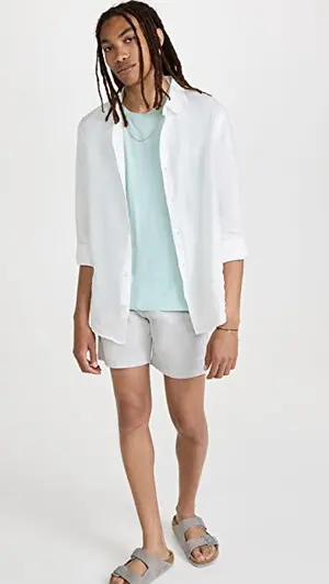 Club Monaco Baxter Chambray Linen Shorts