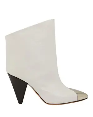 Isabel Marant Lapio Leather Ankle Boots - White