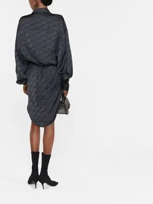 Balenciaga Bb Monogram Wrap Dress - Grey