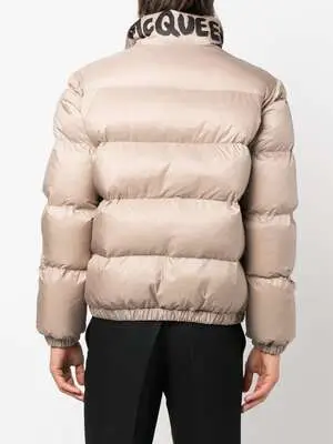 Alexander McQueen Graffiti-print Puffer Jacket - Neutrals