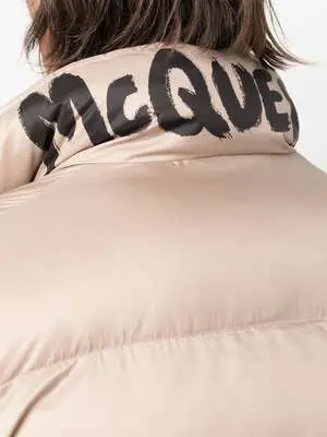 Alexander McQueen Graffiti-print Puffer Jacket - Neutrals