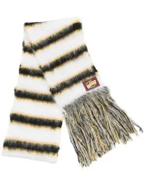 Marni Striped Pattern Scarf - White