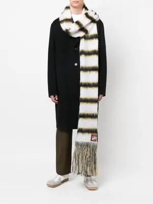 Marni Striped Pattern Scarf - White