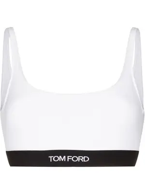 TOM FORD Logo-underband Bralette Top - White