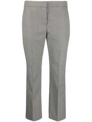 Alexander McQueen Checked Cropped Trousers - Black