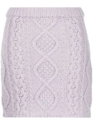 Rokh Cable-knit Mid-rise Skirt