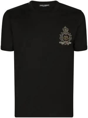 Dolce & Gabbana Heraldic Dg-patch Cotton T-shirt - Black