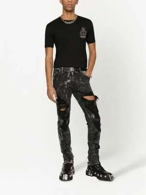 Dolce & Gabbana Heraldic Dg-patch Cotton T-shirt - Black