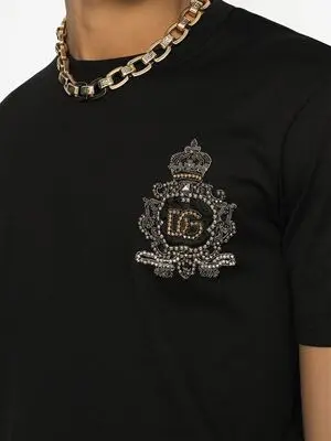 Dolce & Gabbana Heraldic Dg-patch Cotton T-shirt - Black