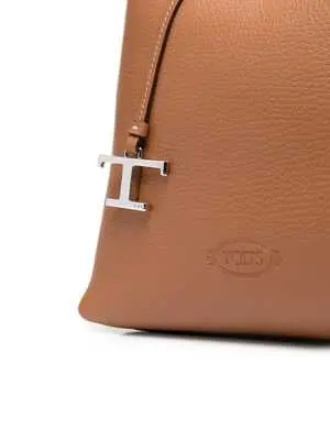 TOD'S T-plaque Leather Tote Bag