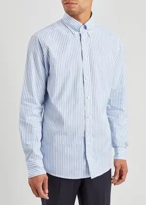 Eton Striped Cotton Oxford Shirt
