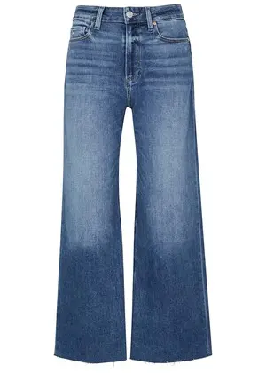 Paige Anessa Cropped Wide-leg Jeans - Blue