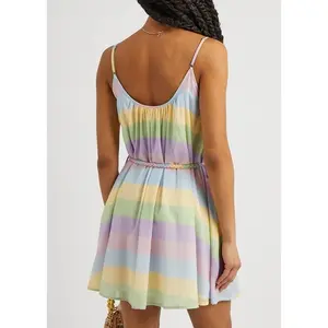 Olivia Rubin Babette Striped Cotton Mini Dress 10