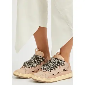LANVIN Curb Pink Panelled Mesh Mule Sneakers