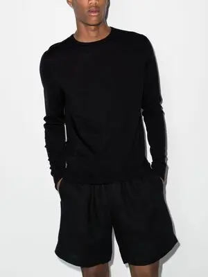 Sunspel Crew Neck Jumper - Black
