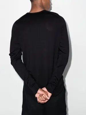 Sunspel Crew Neck Jumper - Black