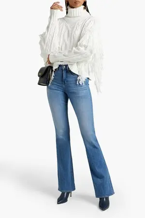 Veronica Beard Beverly Faded High-rise Flared Jeans - Mid Denim