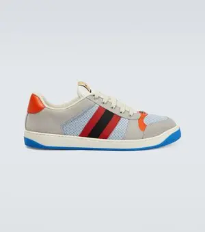 Gucci Screener Suede And Mesh Sneakers Multicoloured