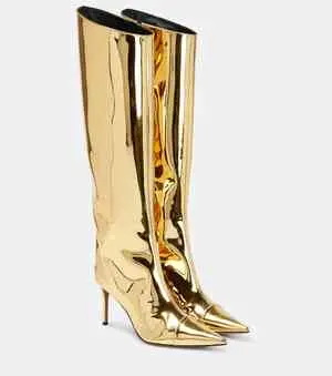 Alexandre Vauthier Alex 85 Metallic Knee-high Boots - Gold
