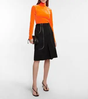 Victoria Beckham Velvet Turtleneck Top