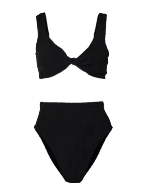 Hunza G - Hunza G Jamie Twist-front Seersucker Bikini