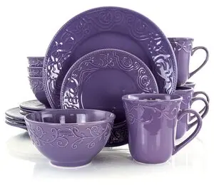 ELAMA Lilac Fields 16-piece Dinnerware Set - One-color