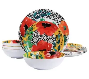 ELAMA Grace 12-piece Melamine Dinnerware Set - One-color
