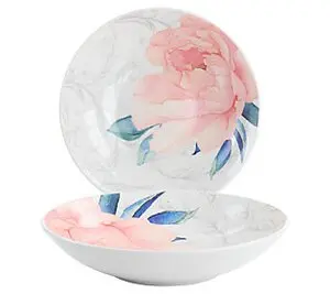 MARTHA STEWART Peony 2 Pc 9 Ceramic Dinner Bow L Set In Pink - One-color