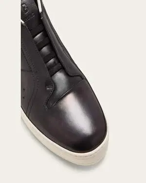 Berluti Playtime Scritto Leather Slip-on Sneakers