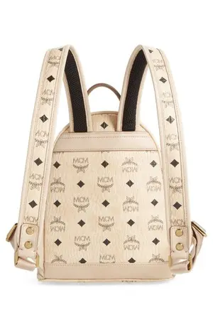 Mcm Stark Mini Backpack With Studs - Beige