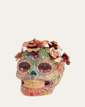 JAY STRONGWATER Catrina Skull With Roses - Multi