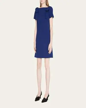Carolina Herrera Bow Detail Shift Dress - Dkblue