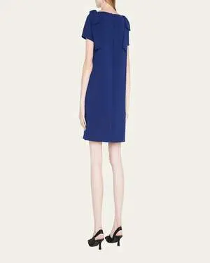 Carolina Herrera Bow Detail Shift Dress - Dkblue