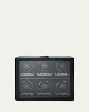 Wolf British Racing 6-piece Watch Winder - Black