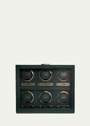 Wolf British Racing 6-Piece Watch Winder Green