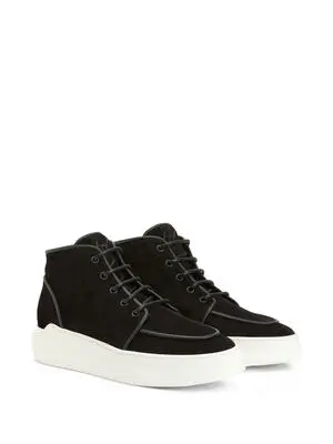 GIUSEPPE ZANOTTI Bevel Mid-top Sneakers - Black