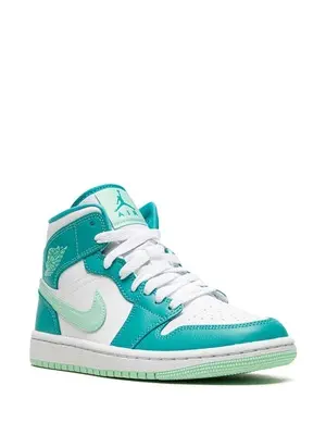 JORDAN Air 1 Mid Washed Teal Sneakers - Blue