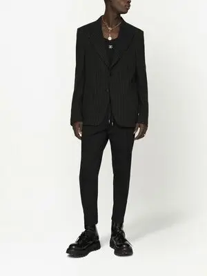 Dolce & Gabbana Pinstriped Single-breasted Blazer - Black