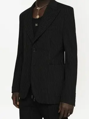Dolce & Gabbana Pinstriped Single-breasted Blazer - Black