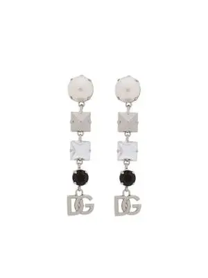 Dolce & Gabbana Logo Pendant Earrings - Silver