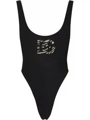 Dolce & Gabbana Logo Cut-out Swimsuit - Black