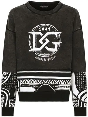 Dolce & Gabbana Graphic-print With Logo Sweatshirt - Black