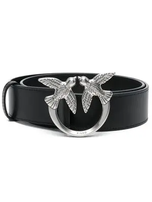 Pinko Love Birds Leather Belt - Black