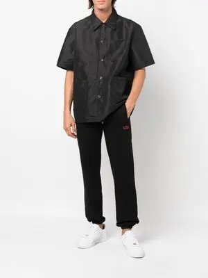 Gcds Tapered-leg Drawstring Trousers - Black