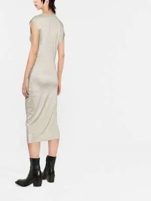 Rabanne Gathered Detail Midi Dress - Gold