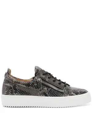 GIUSEPPE ZANOTTI Gail Snakeskin-effect Sneakers - Black