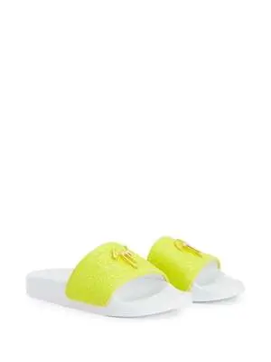 GIUSEPPE ZANOTTI Brett Glitter Slides - Yellow